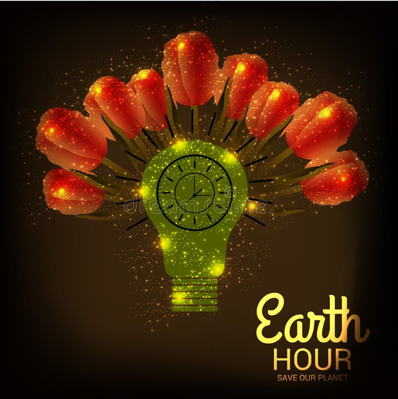 Earth Hour for Save Your Planet. Stock Illustration - Illustration of ...