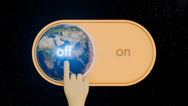 Earth Hour Slide Switch Button3D Design Background Stock Illustration ...