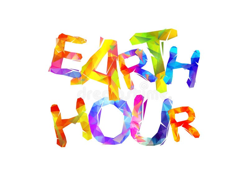 EARTH HOUR. Vector Triangular Letters Stock Vector - Illustration of ...