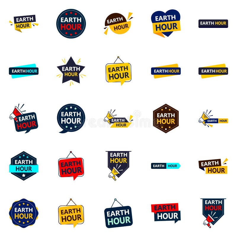 The Earth Hour Vector Pack 25 Elegant Designs for Environmental ...