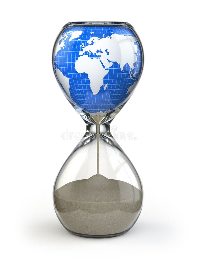 Earth In Hourglass. Conceptual Image Destruction Of The World. Royalty ...
