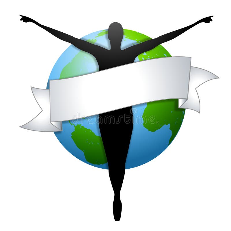 Earth Human Figure and Banner Stock Illustration - Illustration of ...