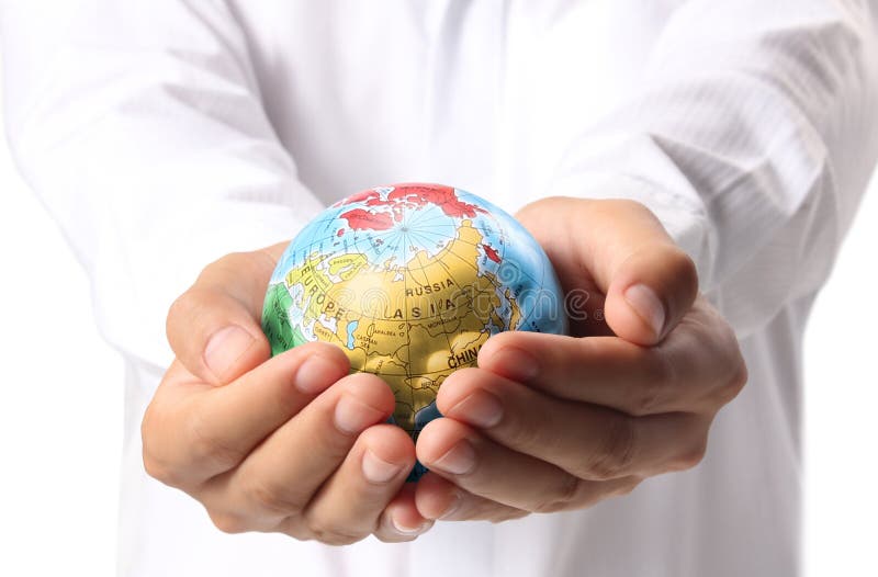 Earth in human hand stock photo. Image of design, environment - 31138254