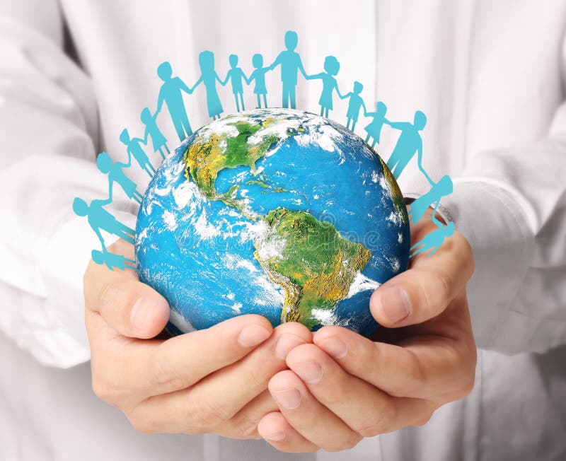 Earth in human hand stock illustration. Illustration of industry - 34493312