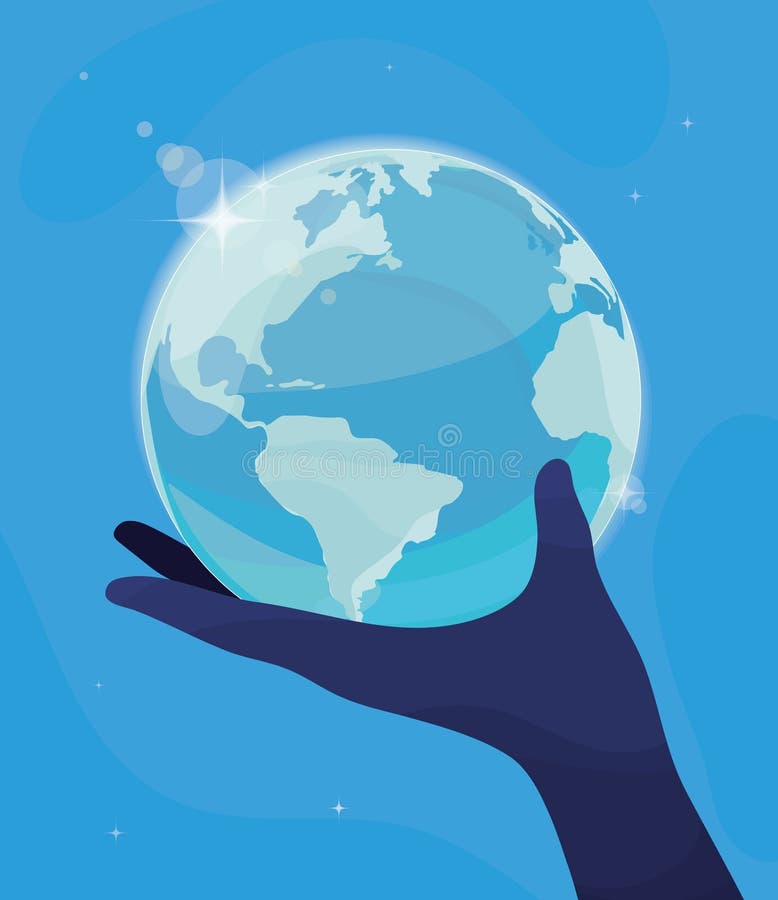 Earth in human hand stock vector. Illustration of organic - 246862897