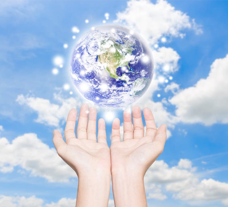 Earth in Human Hand Element Finished by Nasa Stock Image - Image of ...