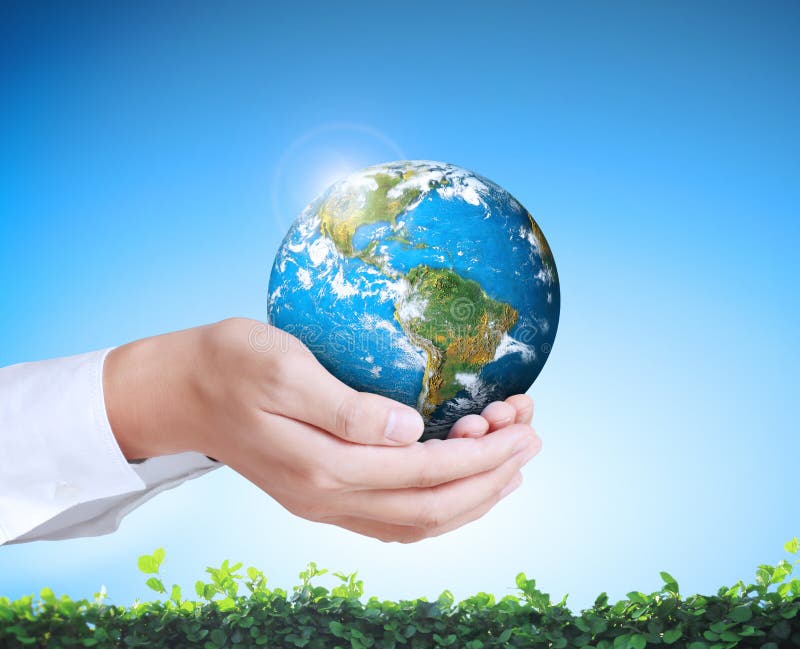 Earth in human hand stock photo. Image of design, environment - 31138254