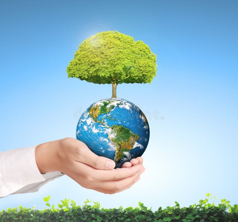 Earth in human hand stock illustration. Illustration of protection ...