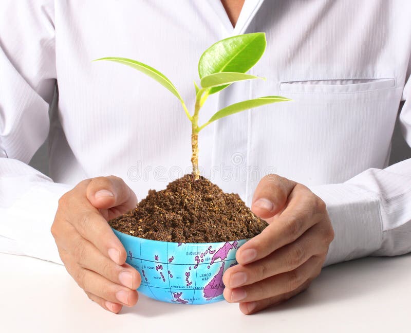 Earth in human the hand stock image. Image of ecology - 39297761