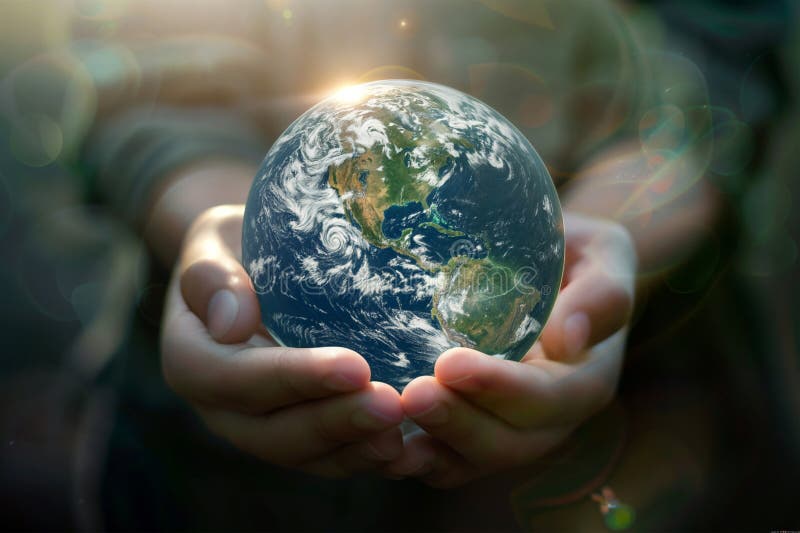 Earth in Human Hands, the Concept of Protecting the Planet Earth. Ai ...