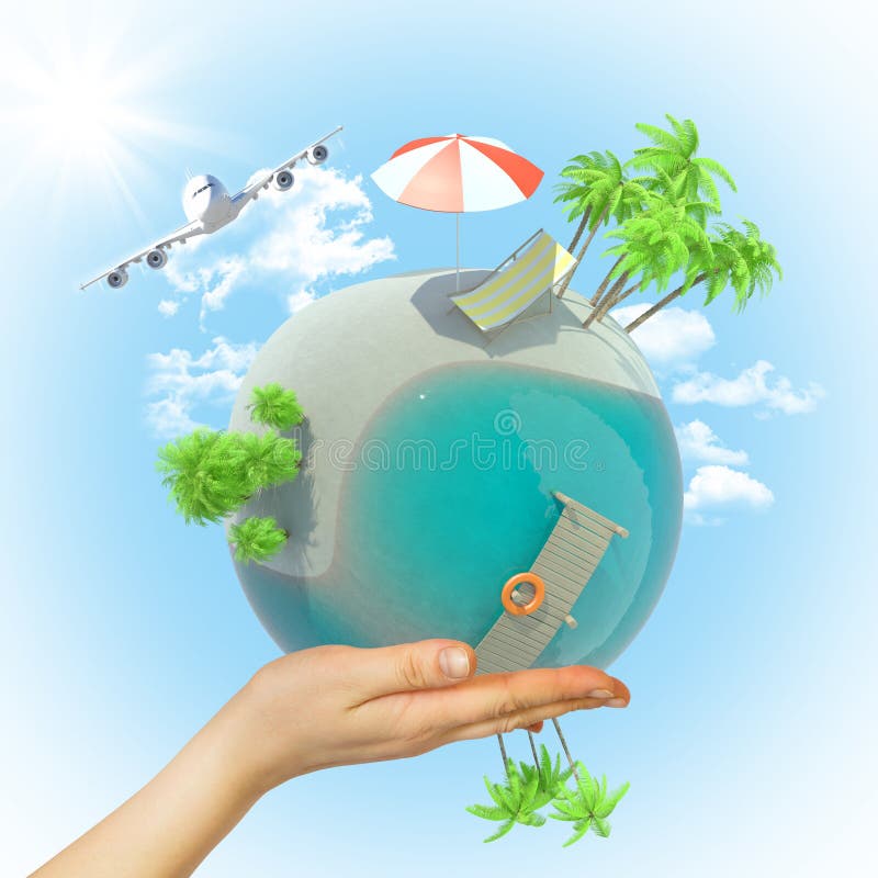 Earth in Humans Hand and Jet Stock Image - Image of clouds, hand: 58708265