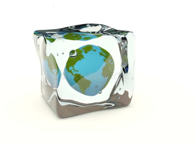 Earth in the ice cube stock illustration. Illustration of planet - 21979058