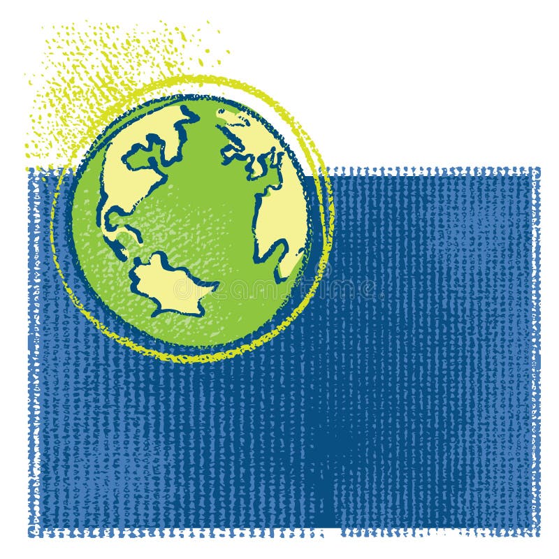 Earth Icon, Simple Grunge Chalk Drawing Stock Vector - Illustration of ...