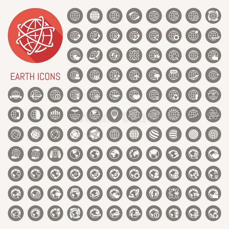 Earth icons set stock vector. Illustration of astrology - 40642407