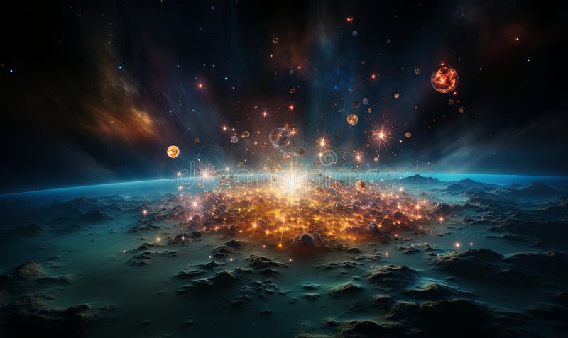 Earth Illuminated by Bright Lights from Space Stock Photo - Image of ...