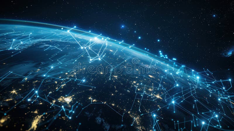 The Digital Network Connections.AI Generated Image Stock Image - Image ...