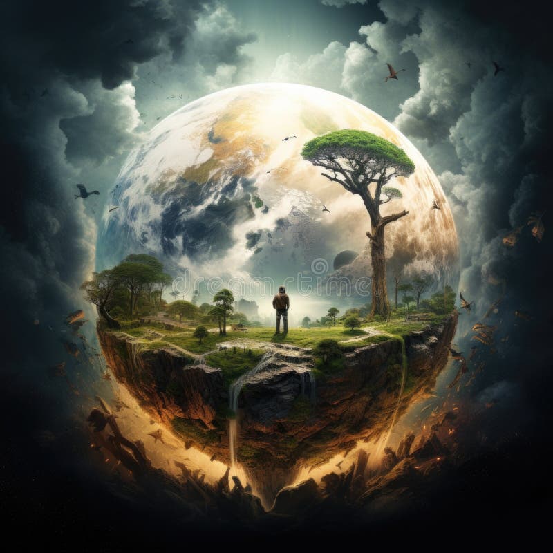 Earth and Imagination, Abstract Art. Stock Illustration - Illustration ...