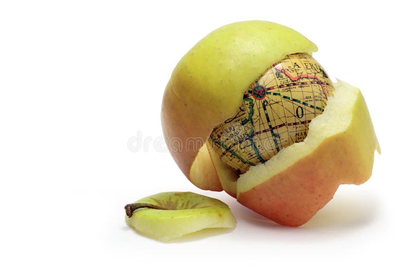 Earth inside apple stock photo. Image of globe, continent - 8004164