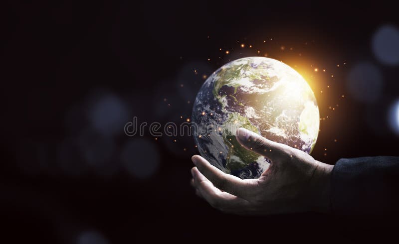 Earth Inside of Two Hands for Earth Day and Saving Energy Environment ...