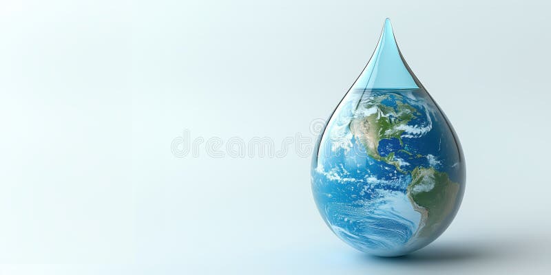 Earth inside water drop stock illustration. Illustration of awareness ...