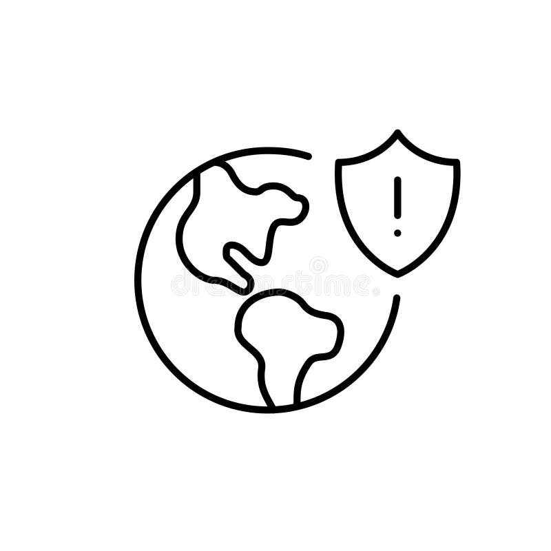 Earth and Insurance Shield with Exclamation Mark. Global Risk Alert ...