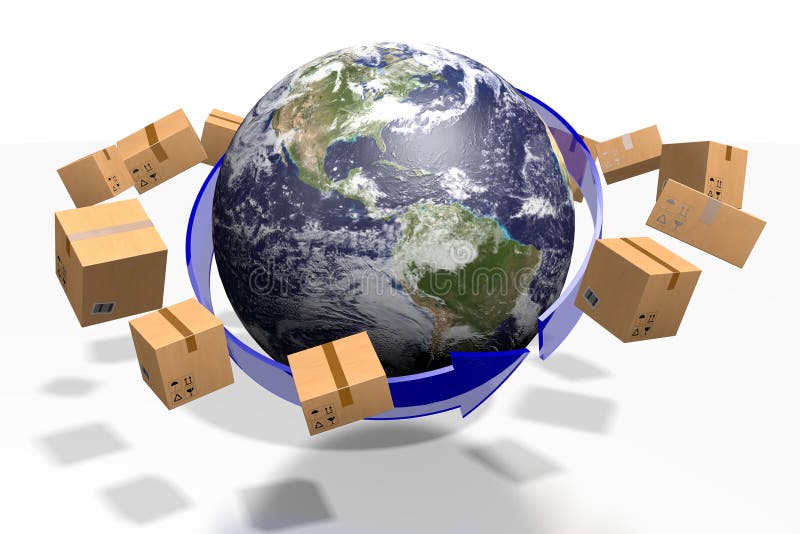 Earth, International Transport Concept - 3D Rendering Stock ...