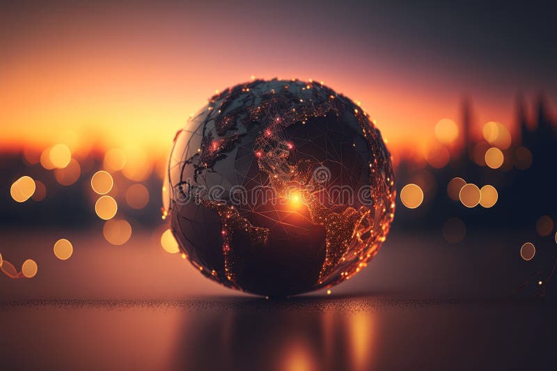 Internet Conection and Technology Concept. Wifi Icon Over City Skyline ...