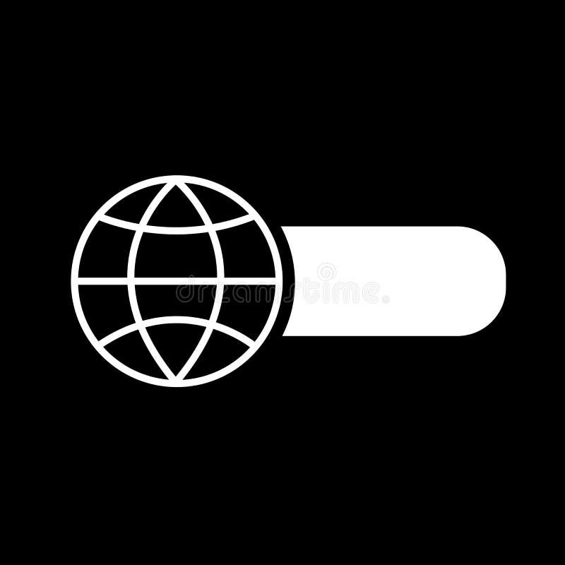Earth or Internet for Web Icons and Symbols on a Black Background Stock ...