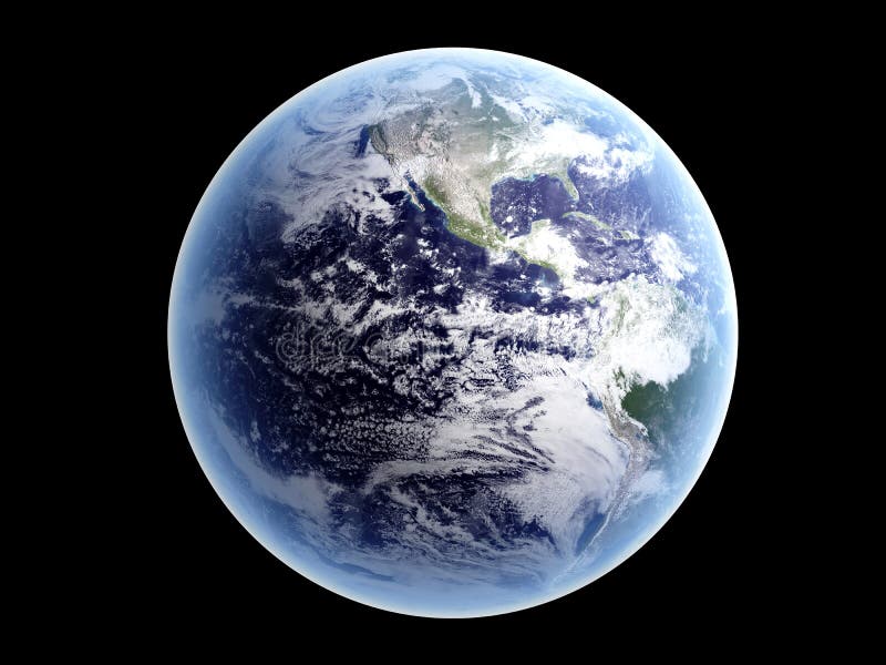 Planet Earth with Atmosphere Isolated on Black Background Stock Photo ...