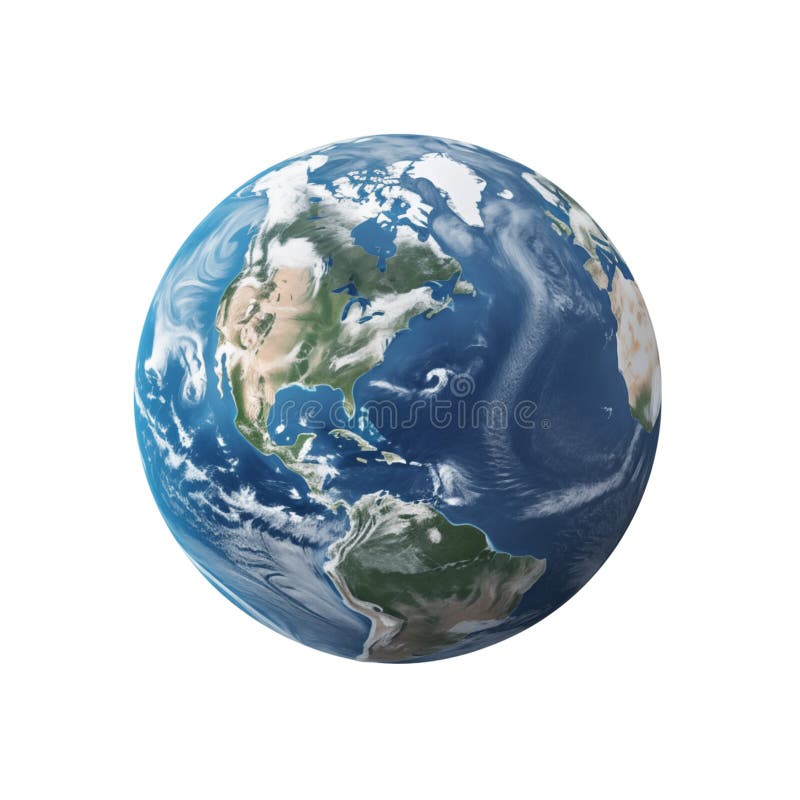 Earth Isolated on White Background Stock Illustration - Illustration of ...