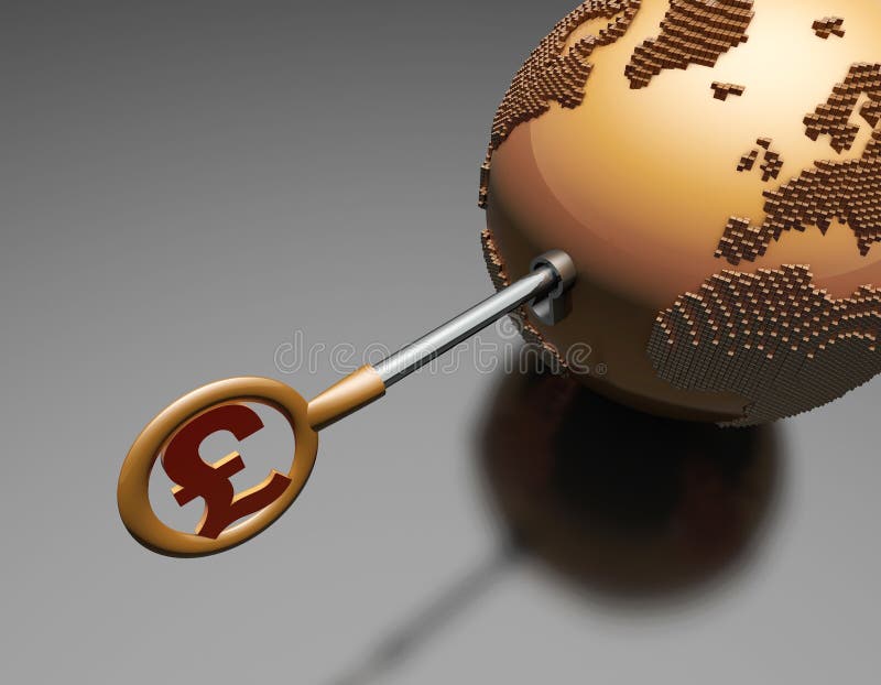 Earth and Key Pound Currency Symbol, Global Economic Development and ...