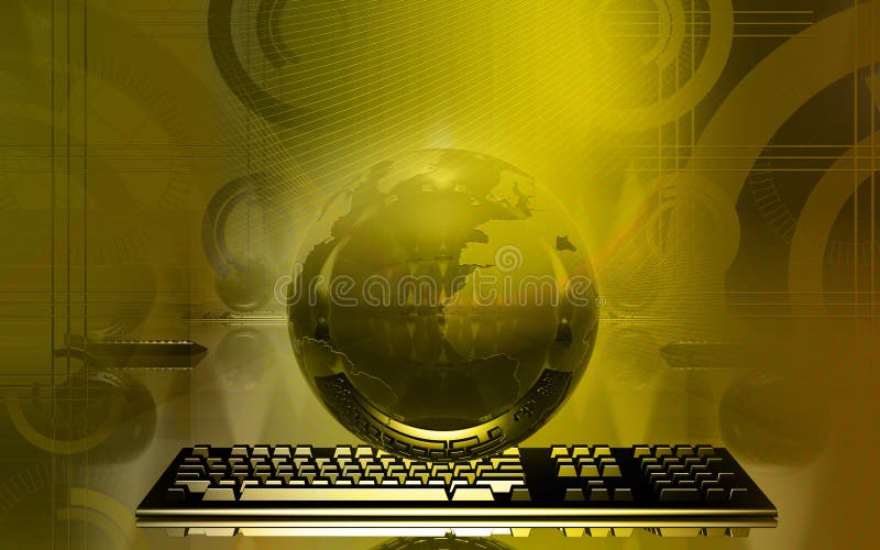 Earth and keyboard stock illustration. Illustration of metaphor - 5874477