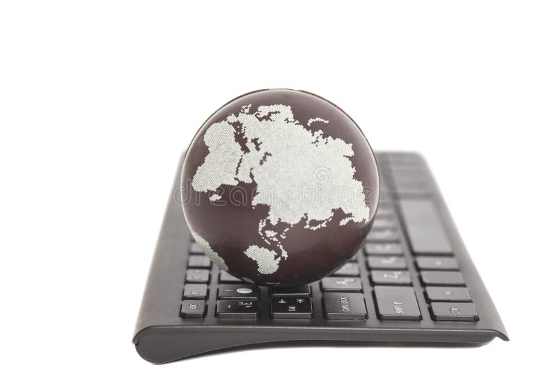 Earth on keyboard stock photo. Image of background, global - 60506314