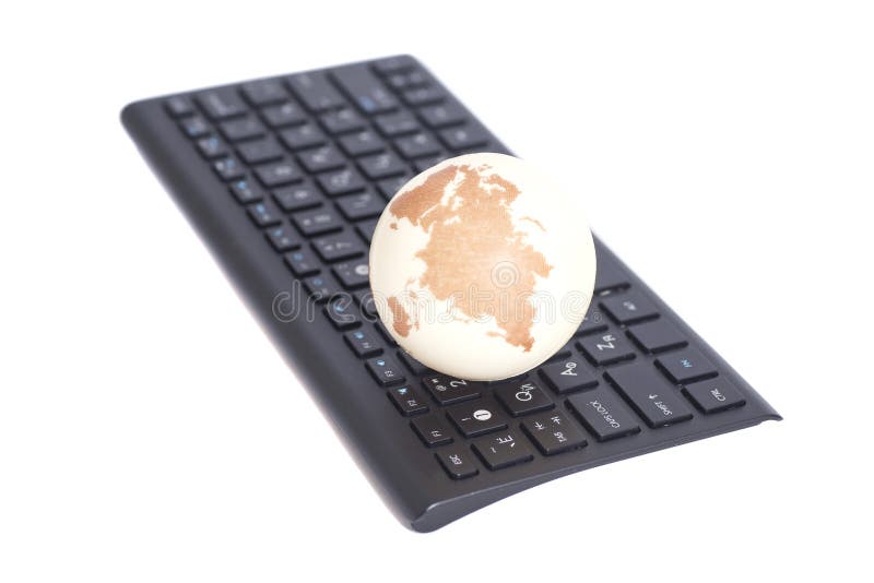 Earth on keyboard stock photo. Image of study, glass - 61012438