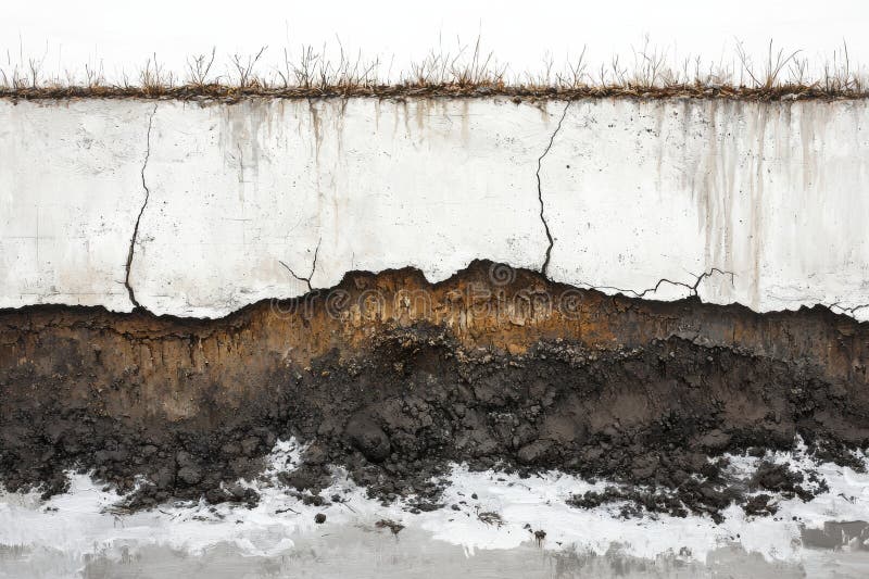 Earth Layers and Cracked Concrete Stock Illustration - Illustration of ...