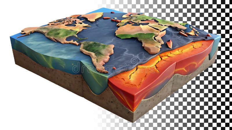 Earth Layers Geological Cross Section for Science and Earth Study Png ...