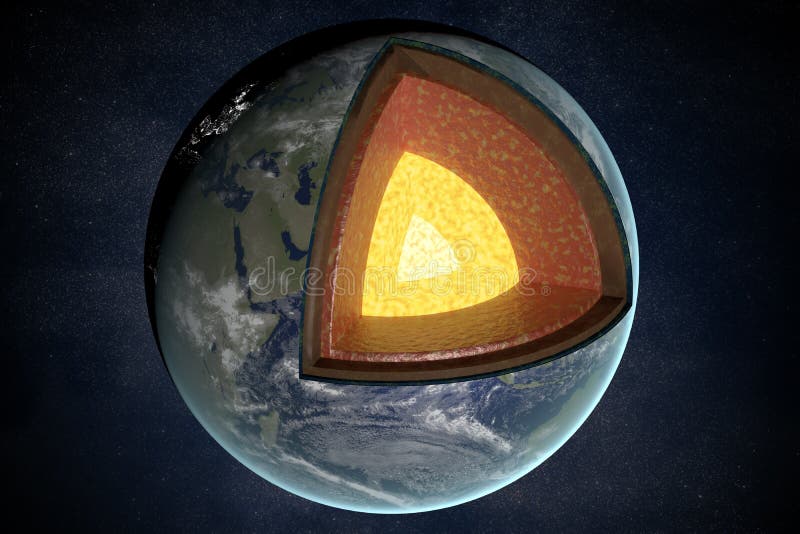 Earth Layers and Structure. 3D Rendered Illustration Stock Illustration ...
