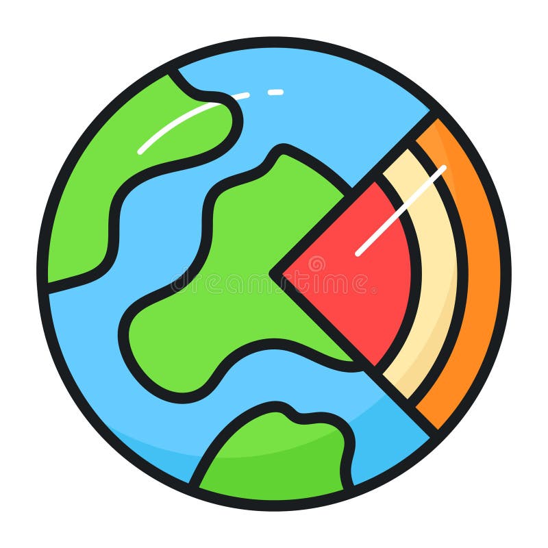 Earth Layers Vector Design in Modern Style, Geology Icon in Trendy ...