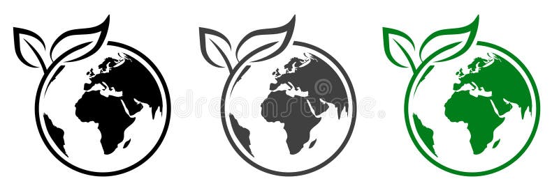 Earth with Leaf Icon, World Environment Day, Concept of Saving the ...