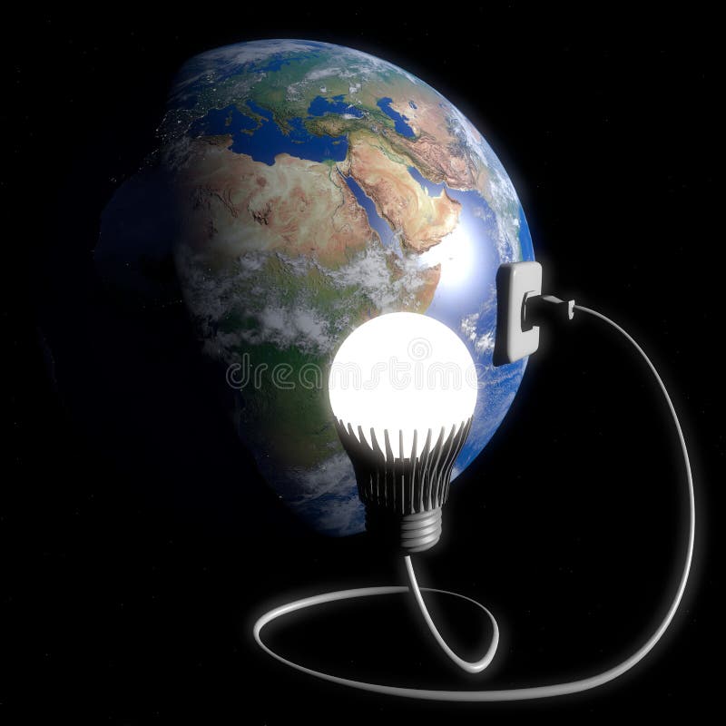 Earth LED black background stock illustration. Illustration of space ...