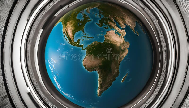 Earth through a Lens stock illustration. Illustration of graphic ...