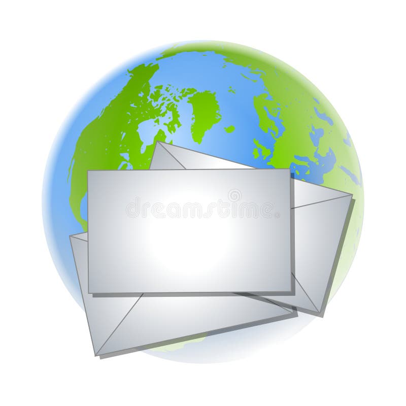 Earth Letters and Envelopes Stock Illustration - Illustration of notes ...