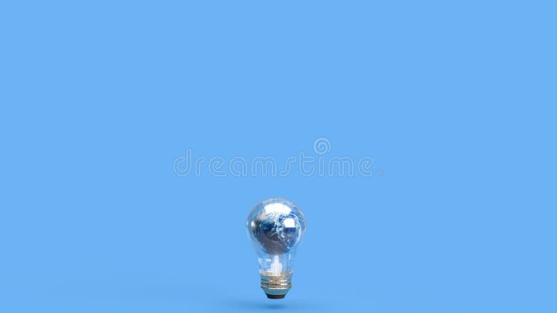 The World Map on Light Bulb for Eco Concept 3d Rendering Stock ...