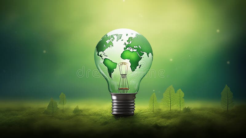 Earth in a Light Bulb: Illuminating Sustainability Stock Illustration ...