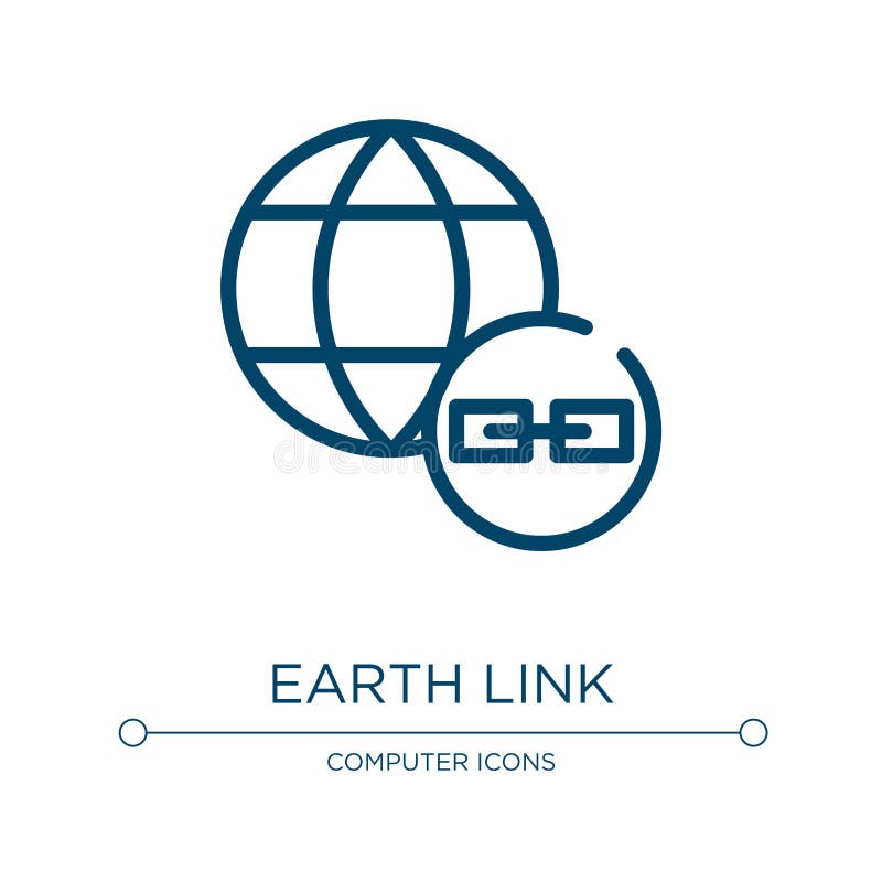 Earth Link Icon. Linear Vector Illustration from Computer and Media ...