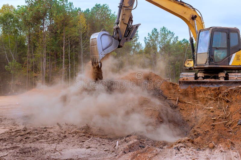 Earth Loading is Process of Moving Earth Using an Excavator Placing it ...