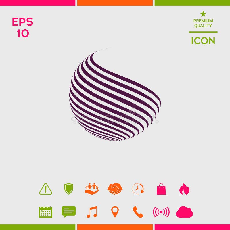 Earth Logo Design with Stripes Stock Vector - Illustration of ...