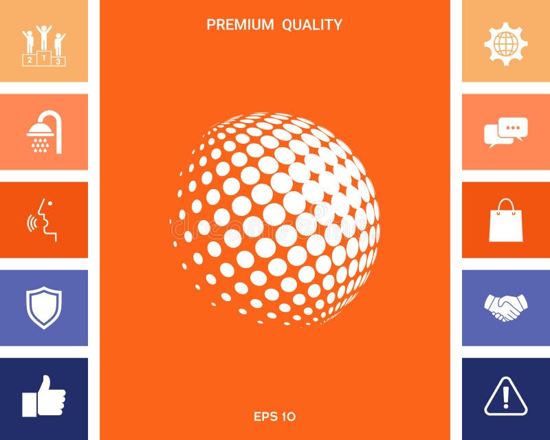 Earth Logo - Halftone Sphere Stock Vector - Illustration of round ...