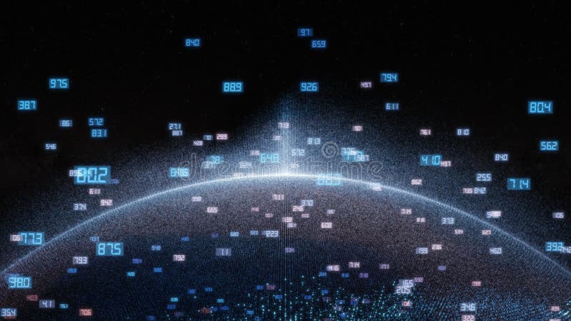 Earth and Luminous Elements with Numbers Stock Illustration ...