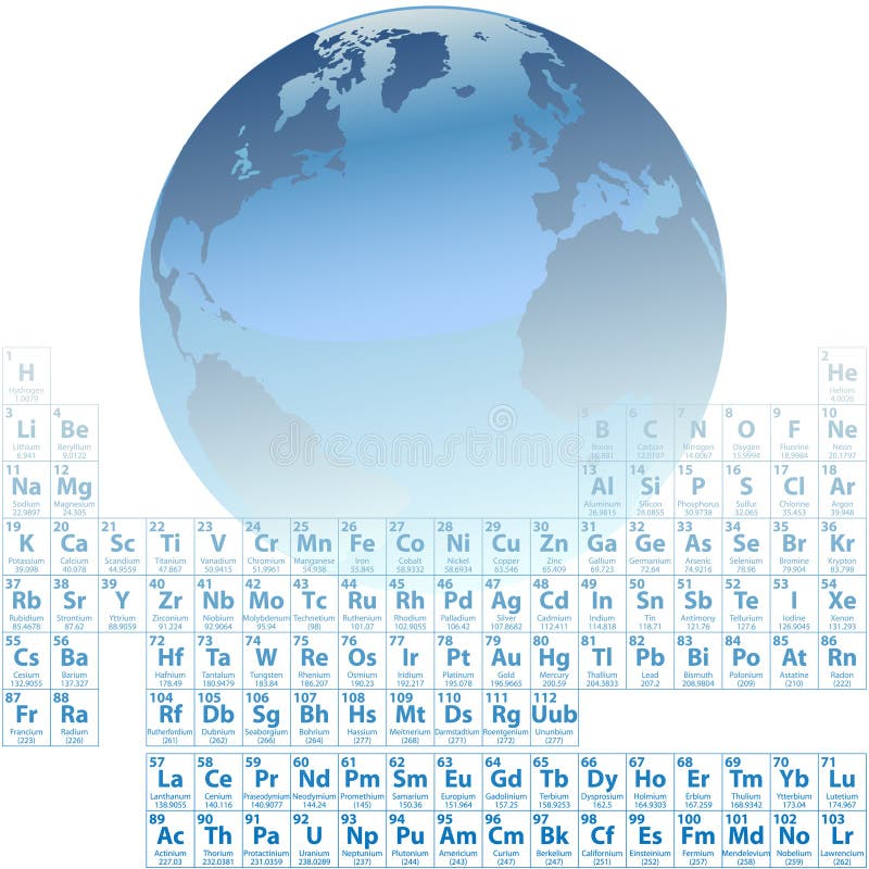 Earth Made of Atoms Periodic Table Elements Stock Vector - Illustration ...